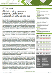 Kallanish Steel Weekly: Global pricing pressure persists, China-BHP ...
